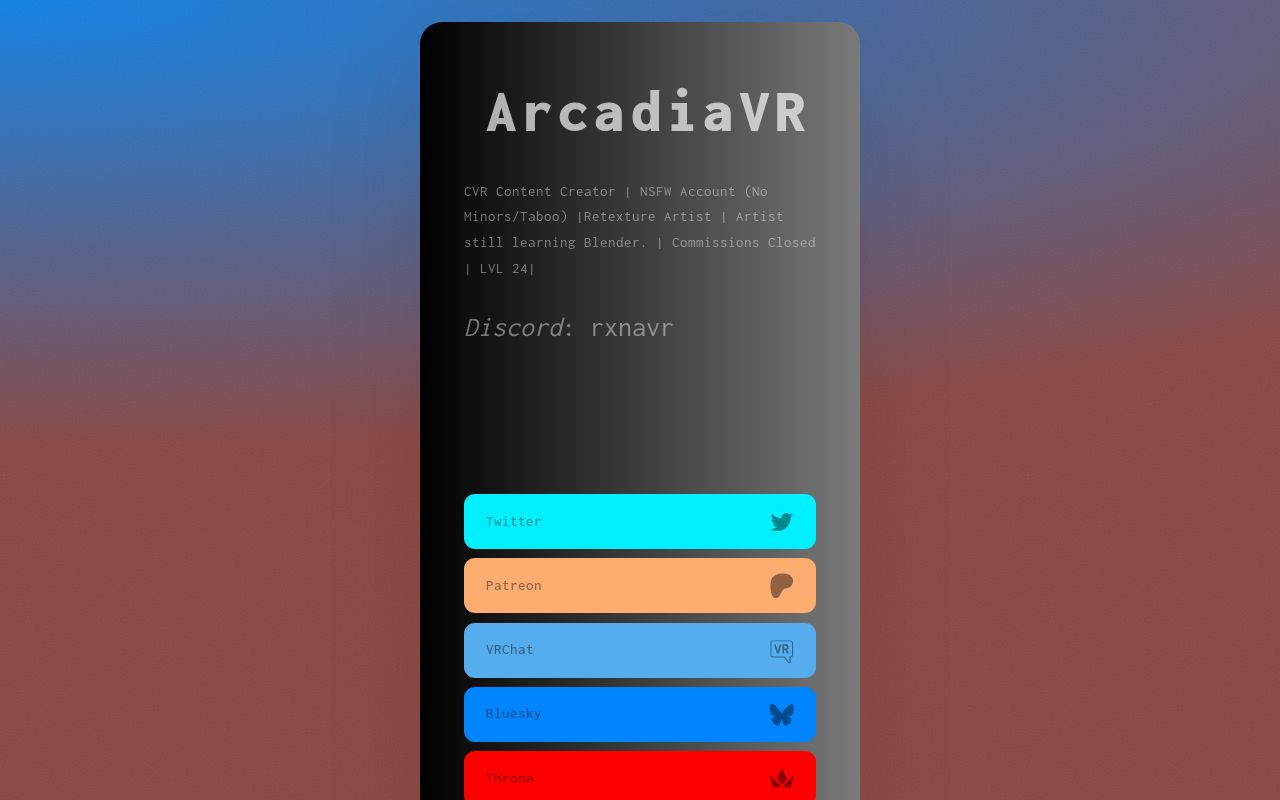 ArcadiaVR Commision Sheet